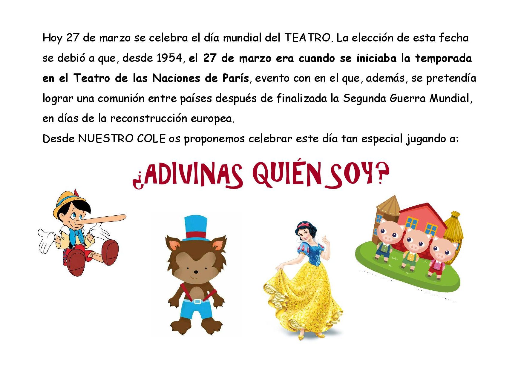 ¿ADIVINA QUIÉN SOY? | Colegio San Rosendo